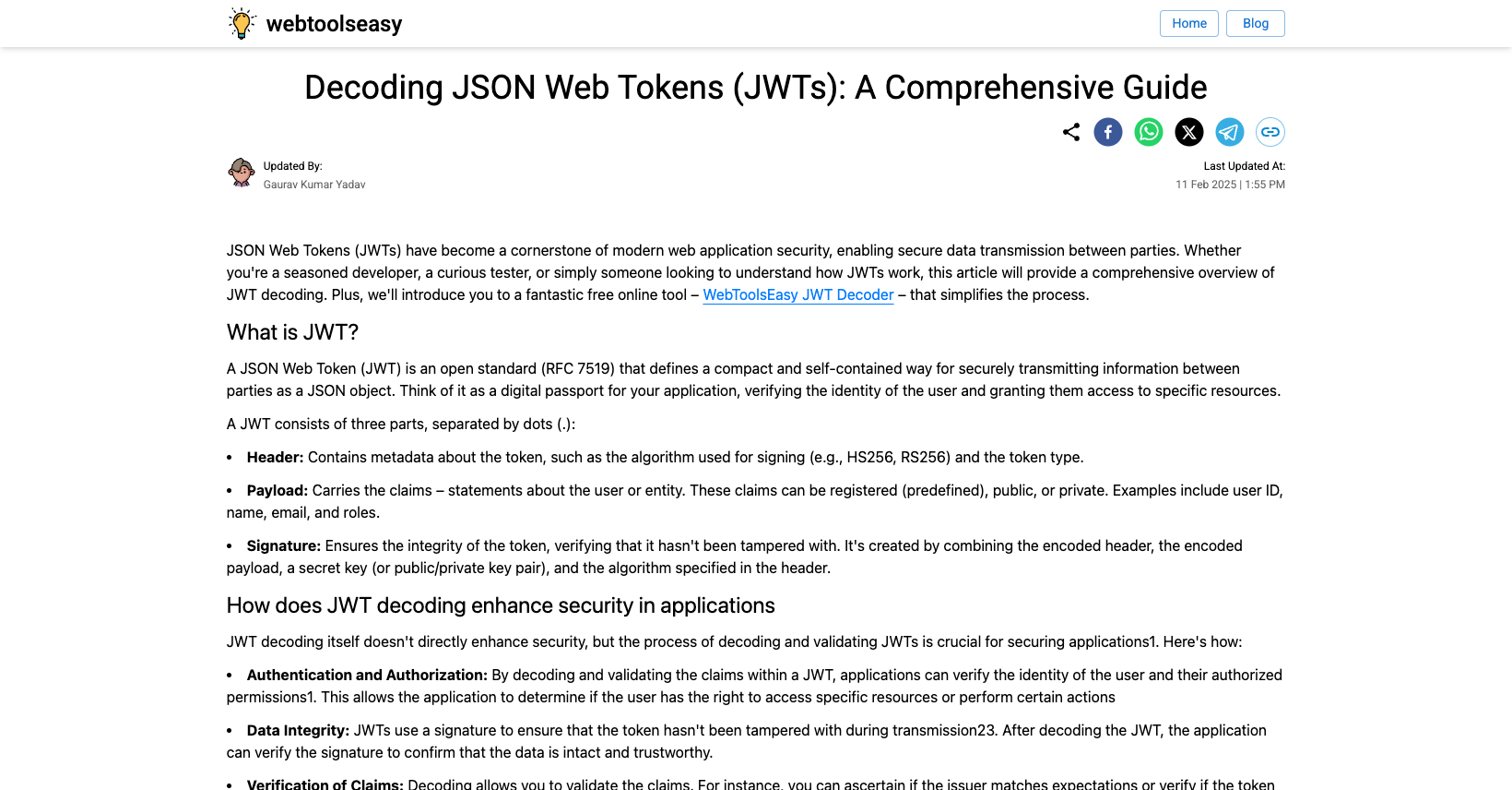 JWT Decoding: A Comprehensive Guide & Free Online Tool JWT Decoding: A Comprehensive Guide & Free Online Tool