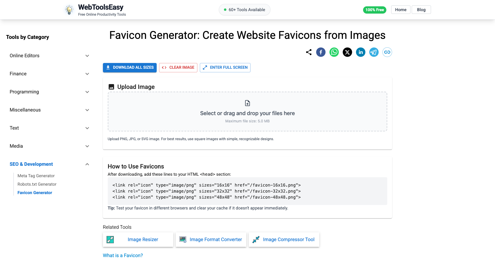 Favicon Generator - Create Favicon from Image Online