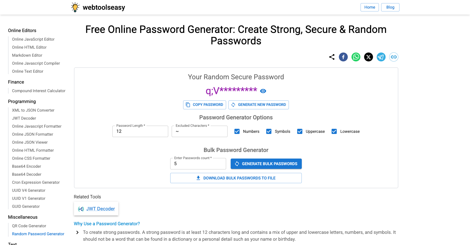 Free Password Generator: Generate Strong & Secure Passwords Free Password Generator: Generate Strong & Secure Passwords