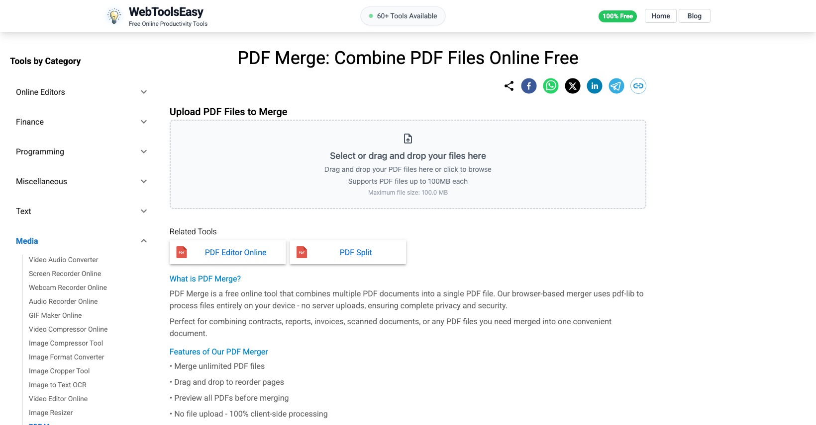 PDF Merge - Combine PDF Files Online Free