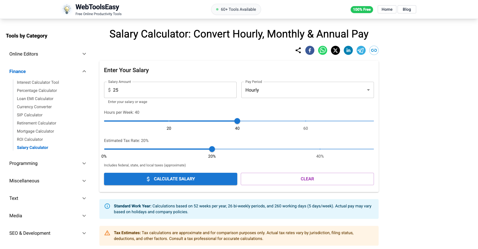 Free Salary Calculator - Private & Offline