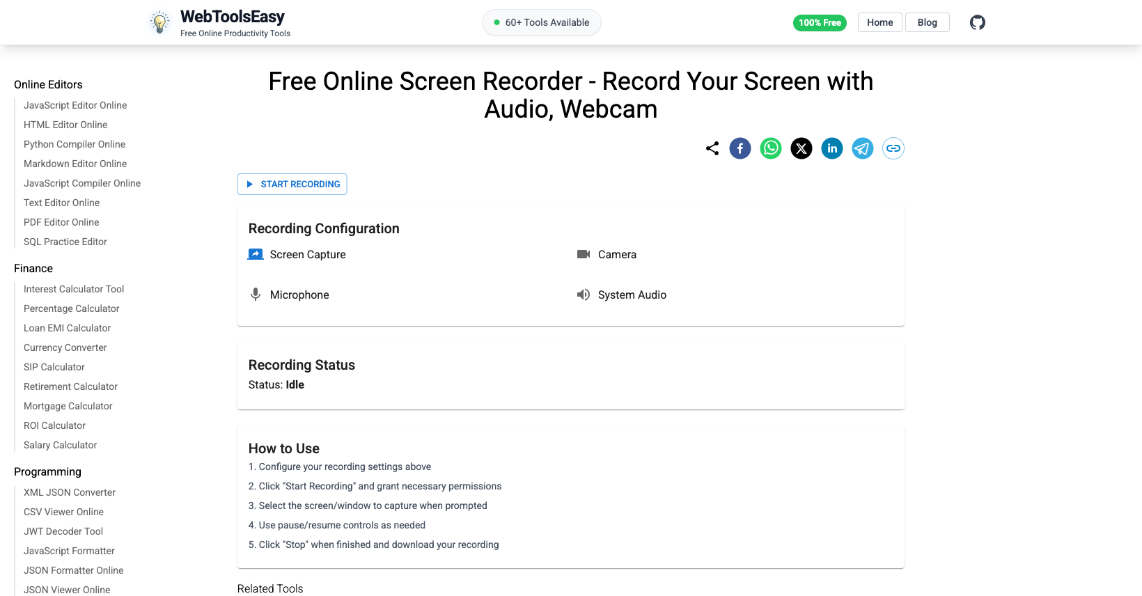 Screen Recorder Online - Record Screen with Audio
