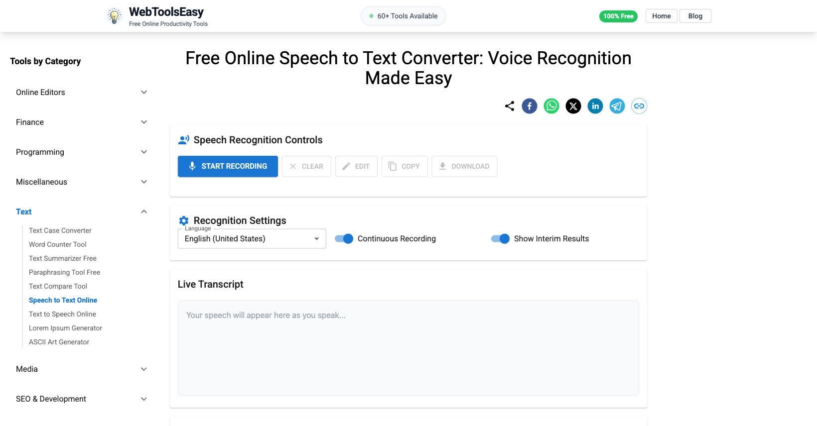 Speech to Text Online Free - Voice to Text Converter